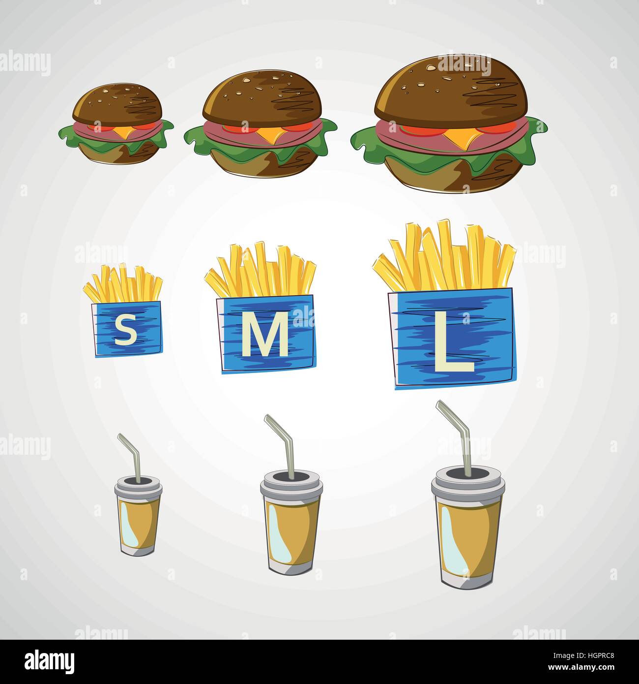 Burger fries Stock Vector Images - Alamy