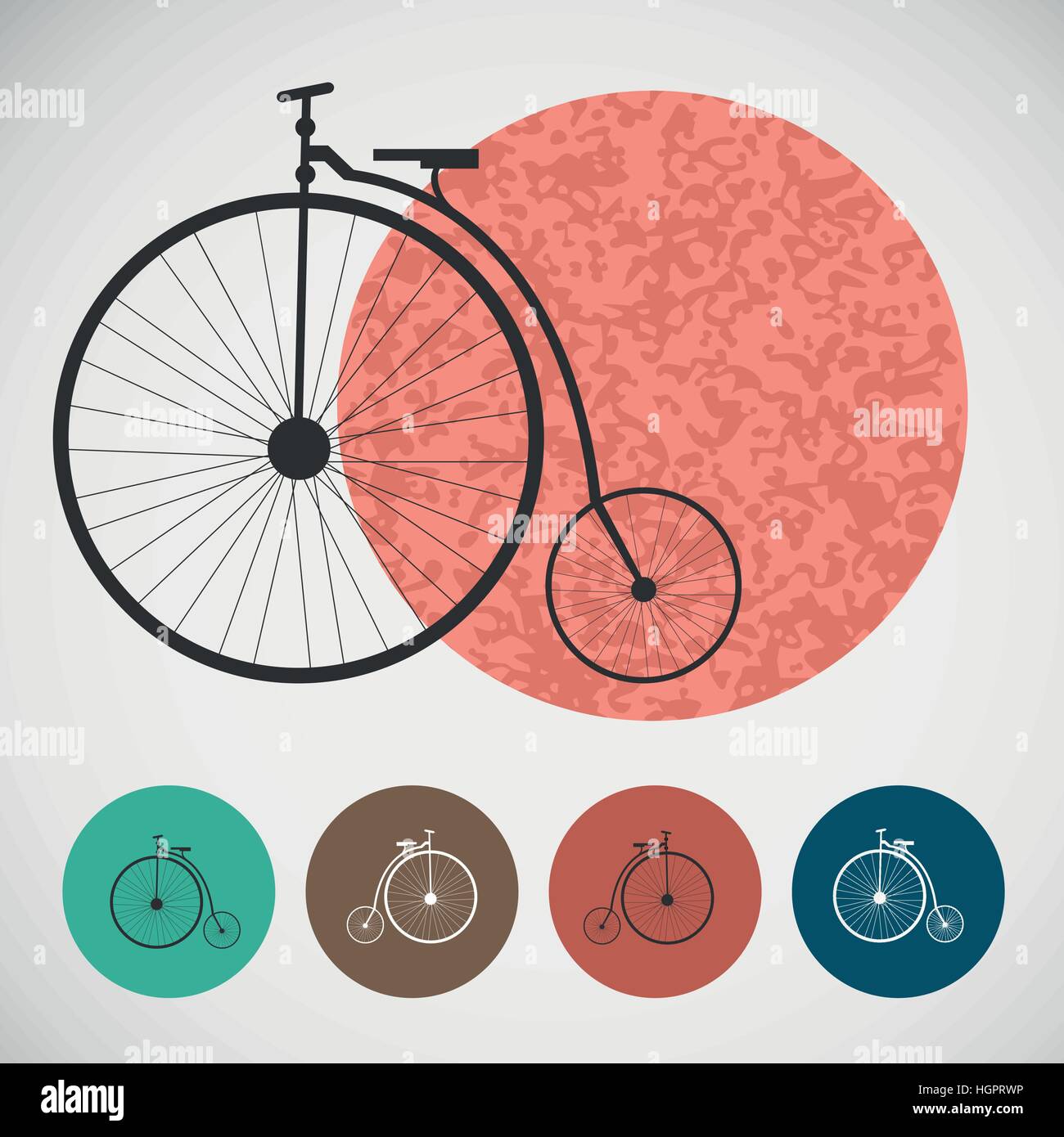Vector set of bicycle on colored backgrounds Stock Vector Image & Art ...