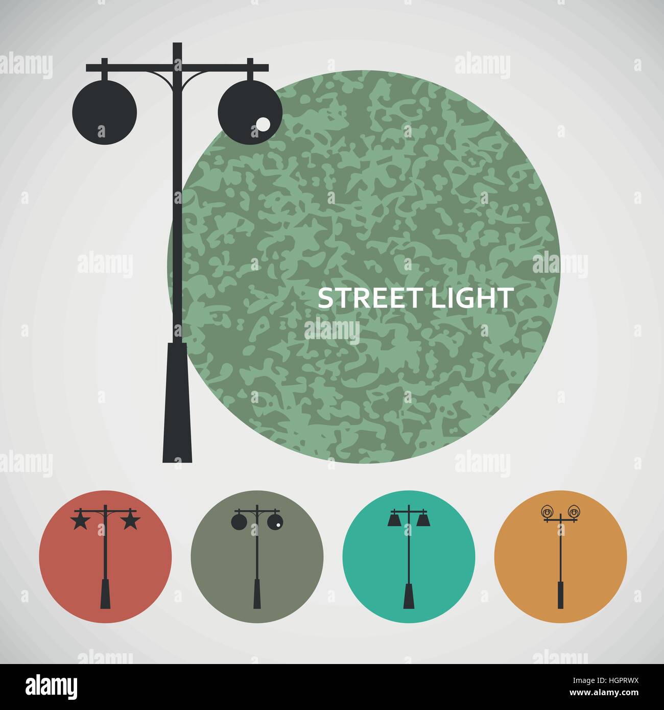 Set vintage street lights on colored backgrounds Stock Vector Image ...