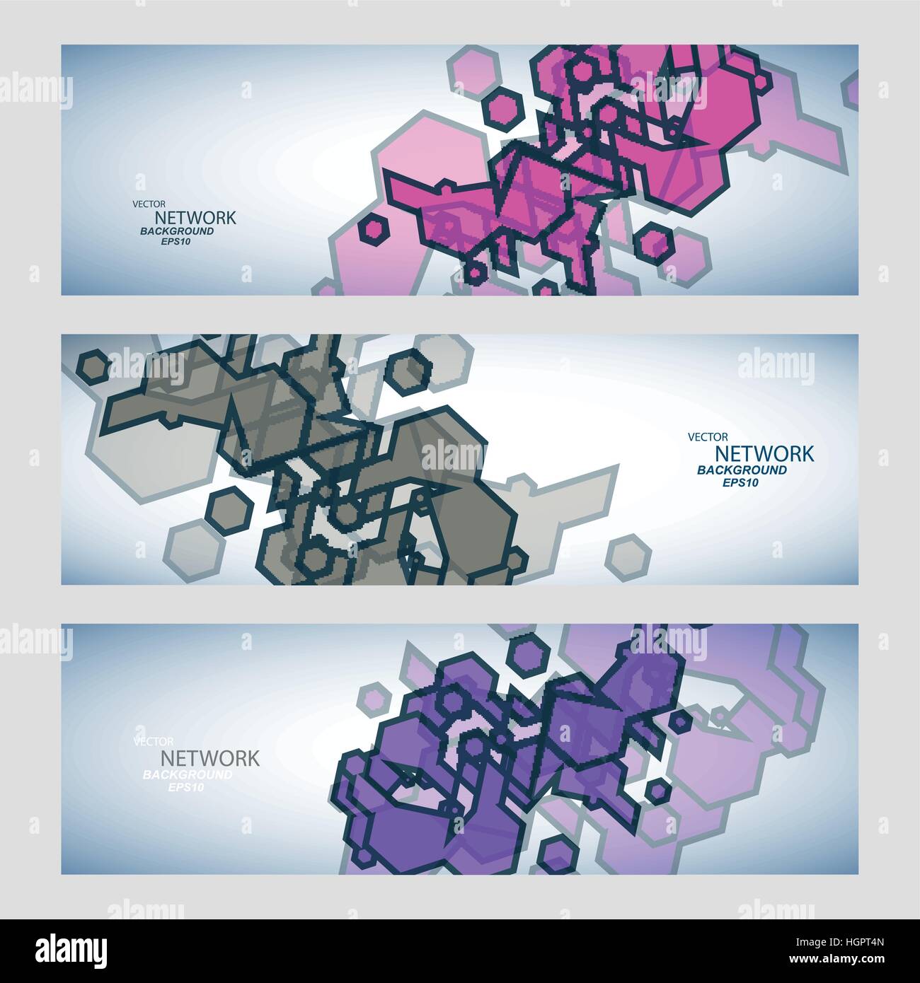 Three vector banner with abstract colored shapes Stock Vector Image ...