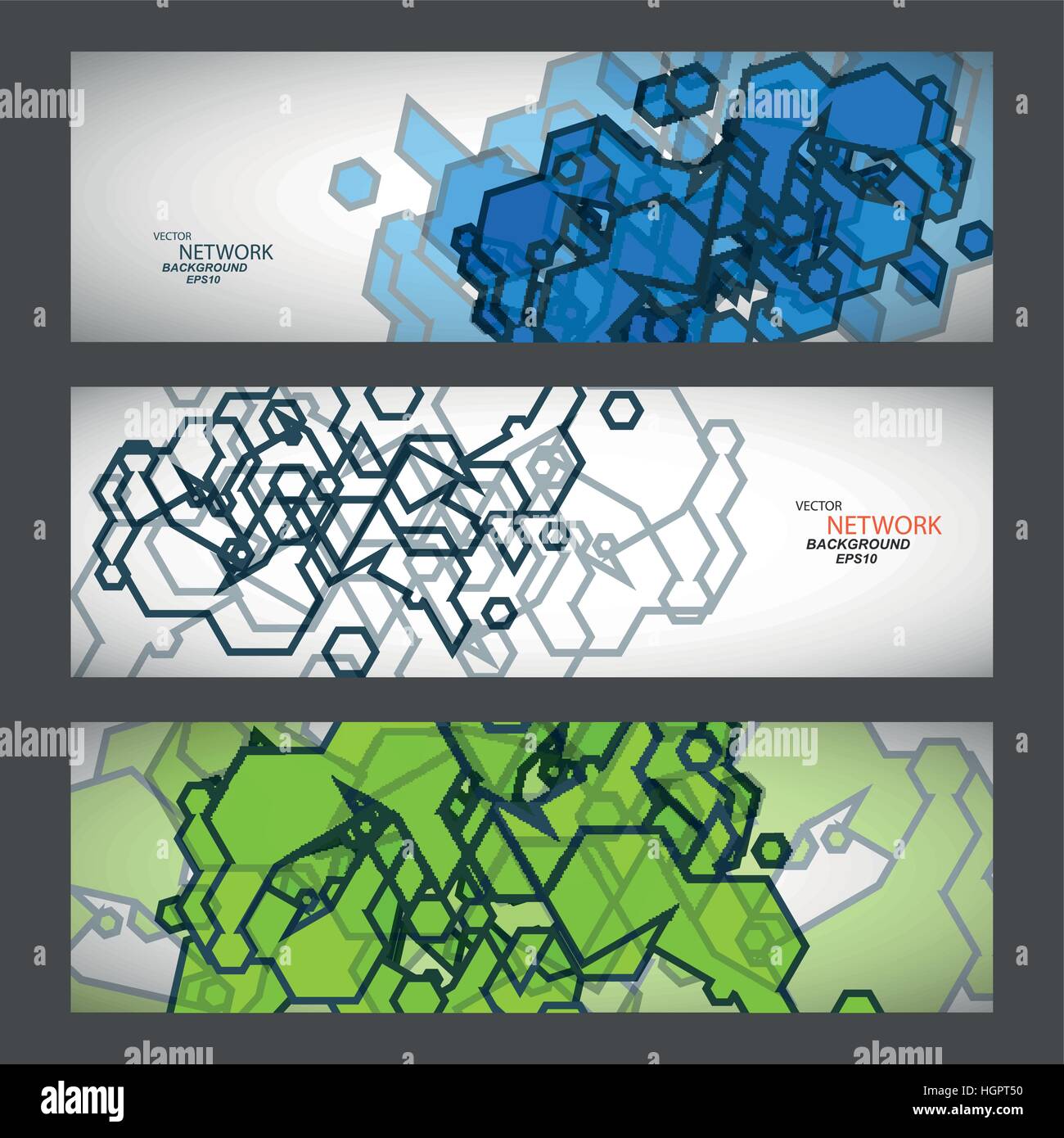 Three vector banner with abstract colored shapes Stock Vector Image ...