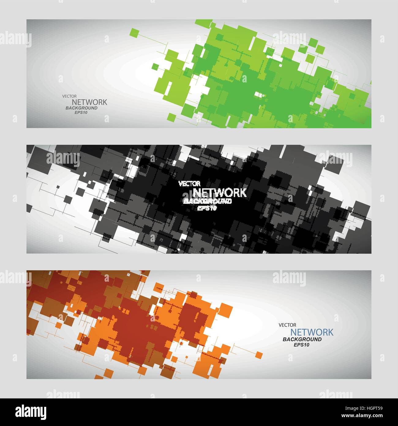 Three vector banner with abstract colored shapes Stock Vector Image ...