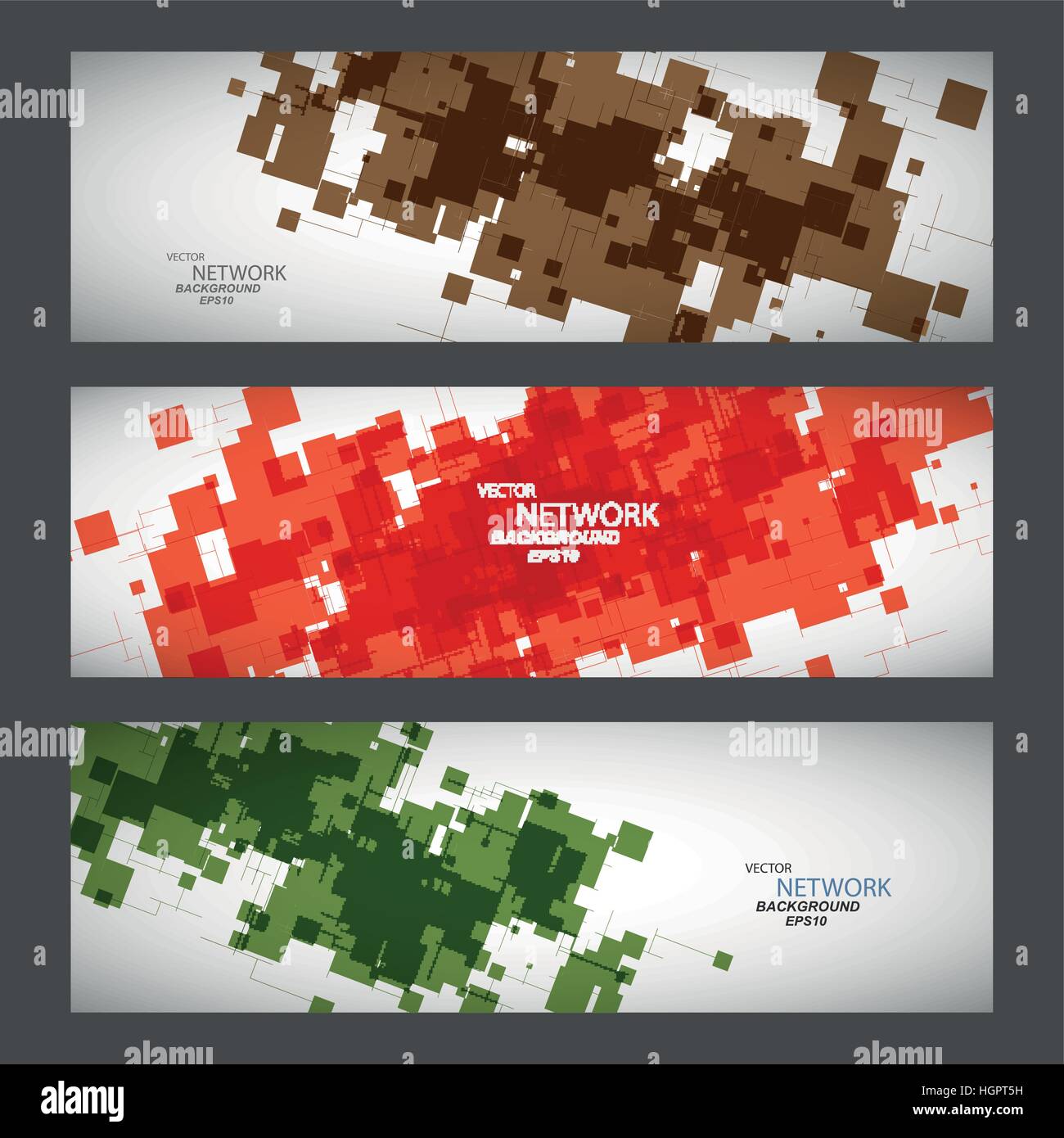 Three vector banner with abstract colored shapes Stock Vector Image ...