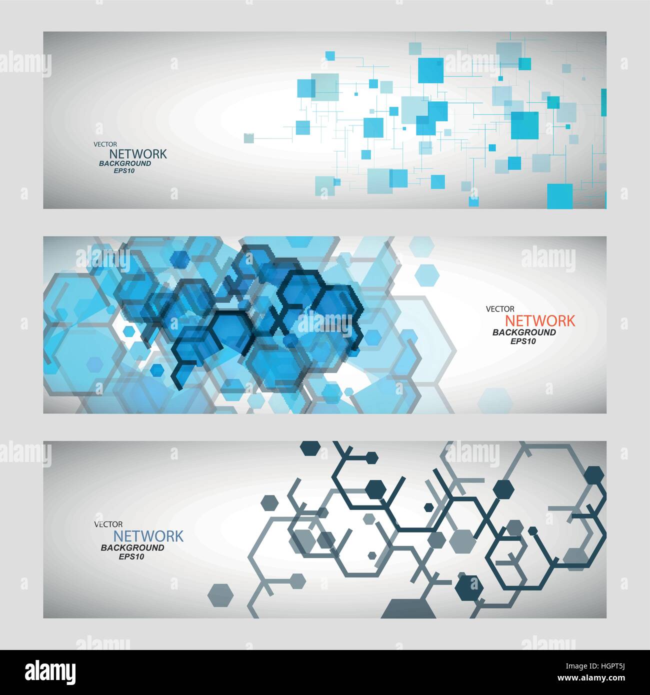 Three vector banner with abstract colored shapes Stock Vector Image ...