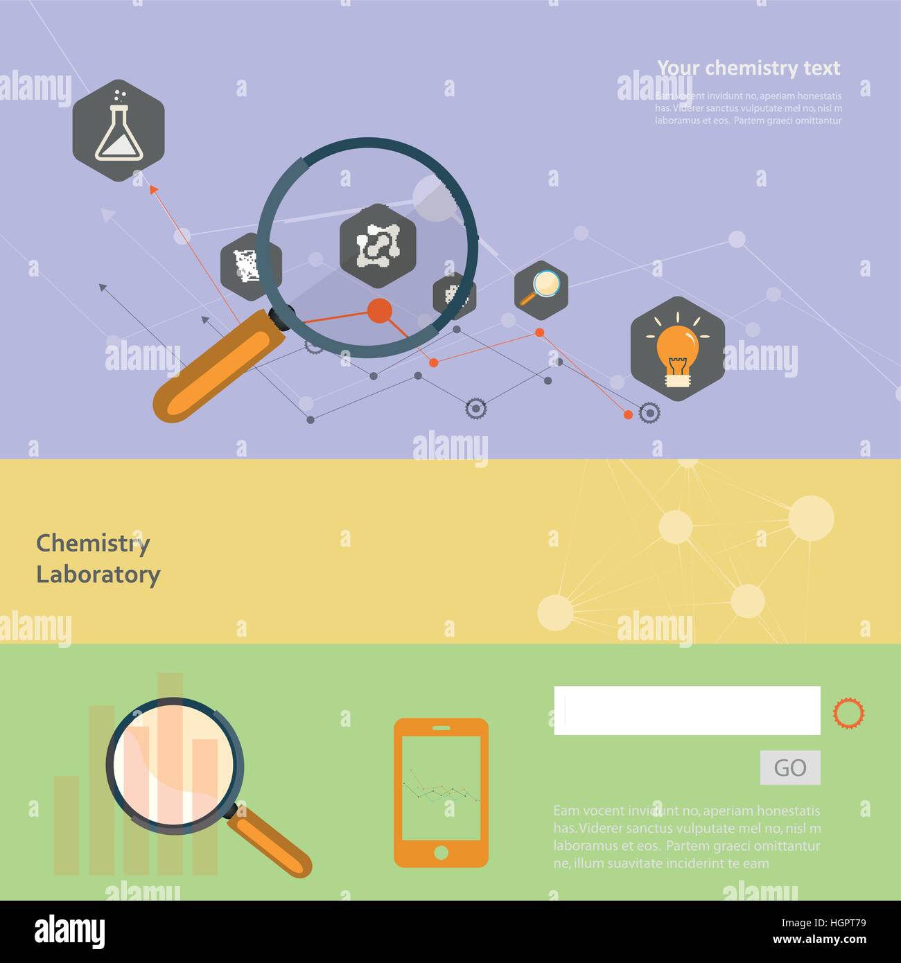 Set of flat design concepts for web and printing Stock Vector Image ...