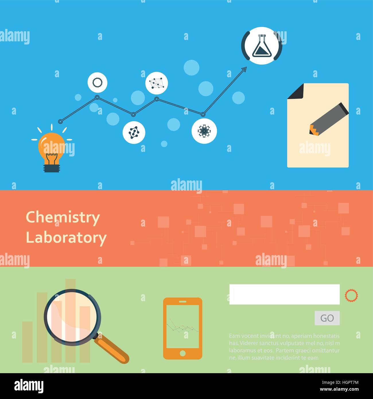 Set of flat design concepts for web and printing Stock Vector Image ...