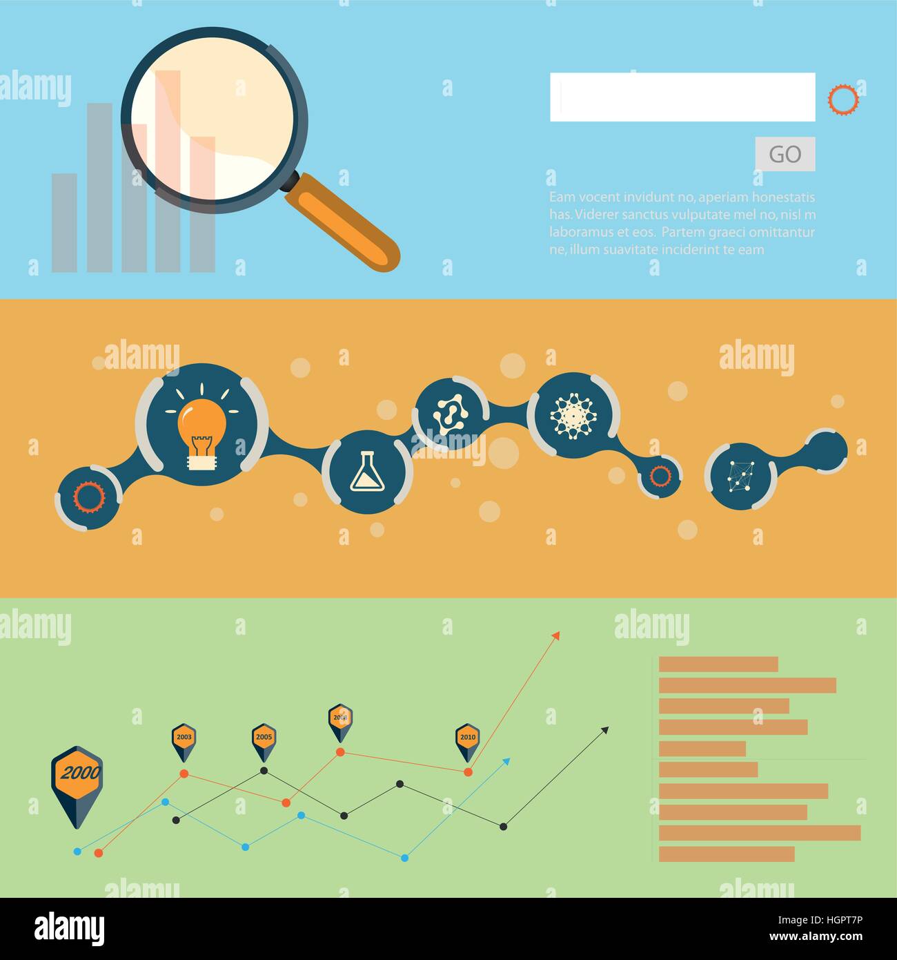 Set of flat design concepts for web and printing Stock Vector Image ...