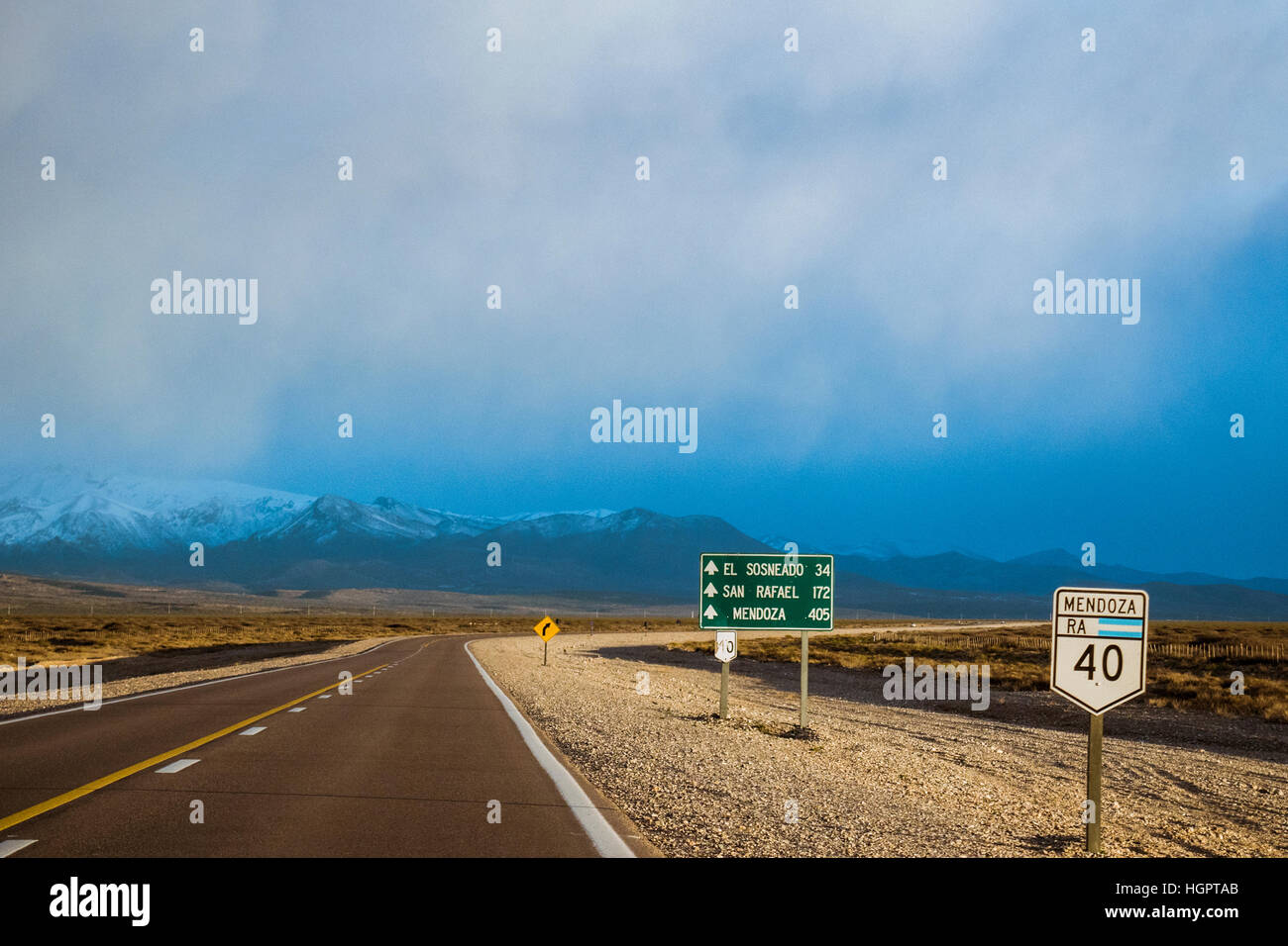 route 40 argentina from Malargue to Las Leñas through the mountains ...
