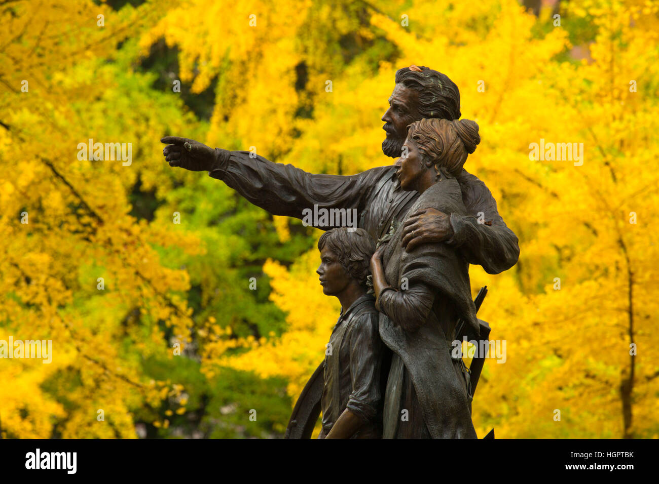 The Promised Land statue, Chapman Square, Portland, Oregon Stock Photo ...
