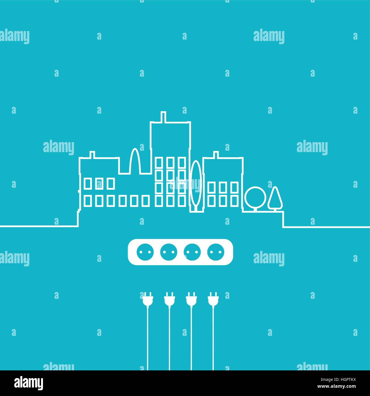 Concept electric circuit city. Vector flat design Stock Vector Image ...