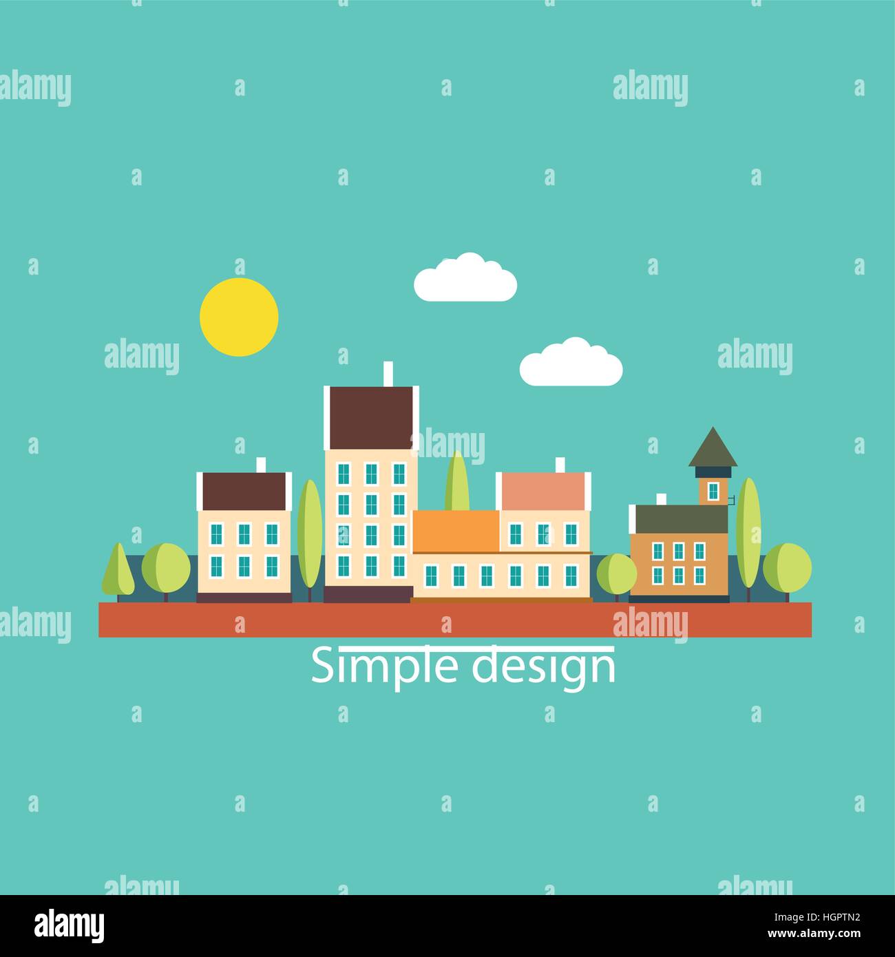 Color flat contours of the urban landscape Stock Vector Image & Art - Alamy