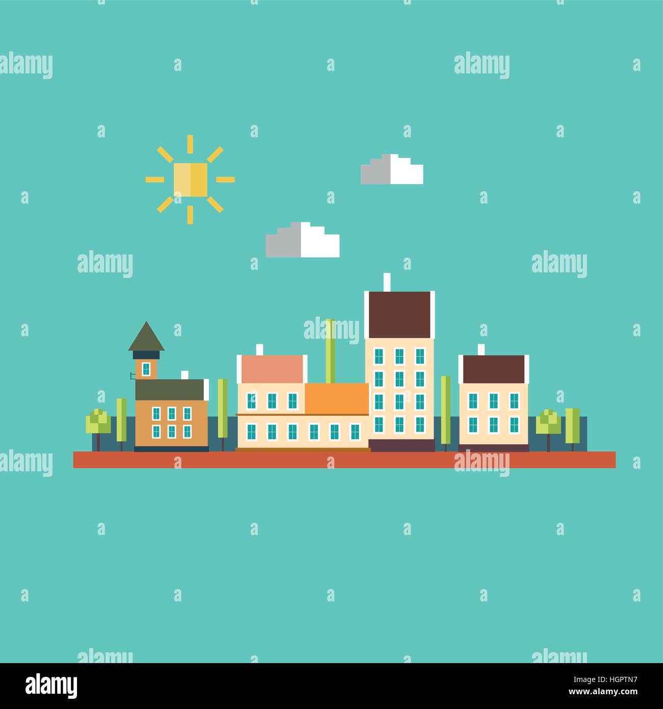 Color flat contours of the urban landscape Stock Vector Image & Art - Alamy