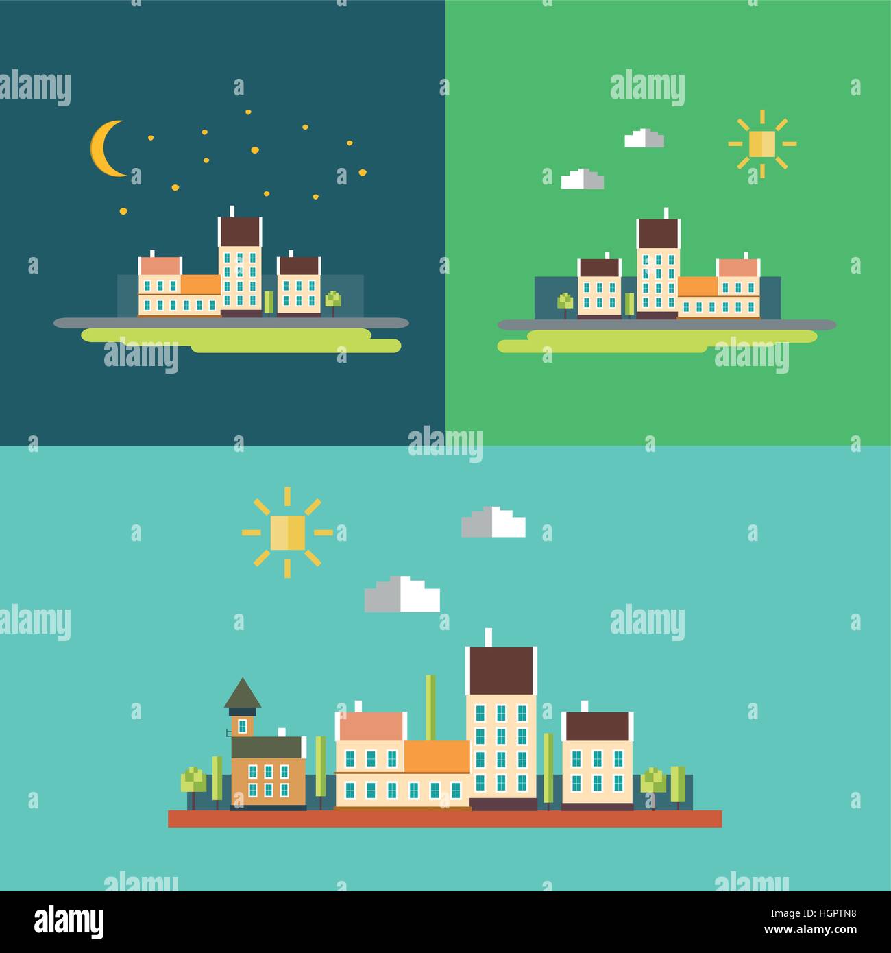 Color flat contours of the urban landscape Stock Vector Image & Art - Alamy