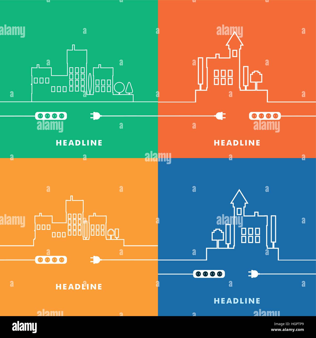 Concept electric circuit city. Vector flat design Stock Vector Image ...