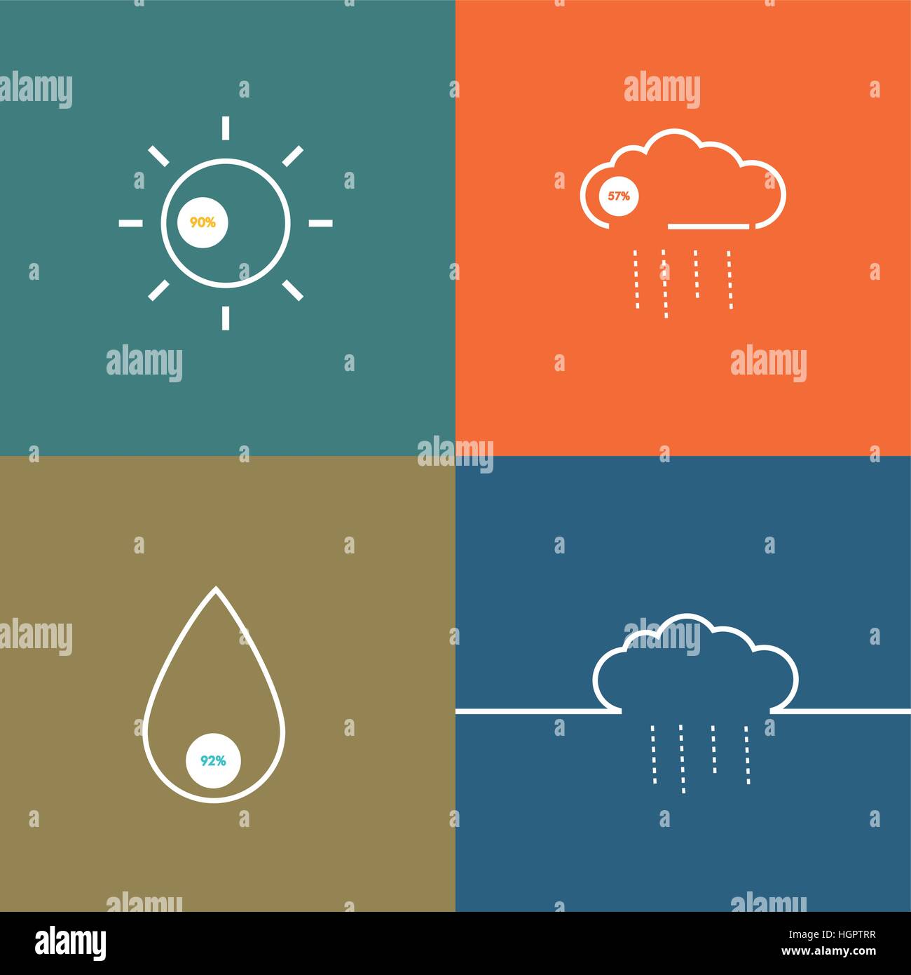 Set icons indicate weather clear, cloudy, rain, snow Stock Vector Image ...