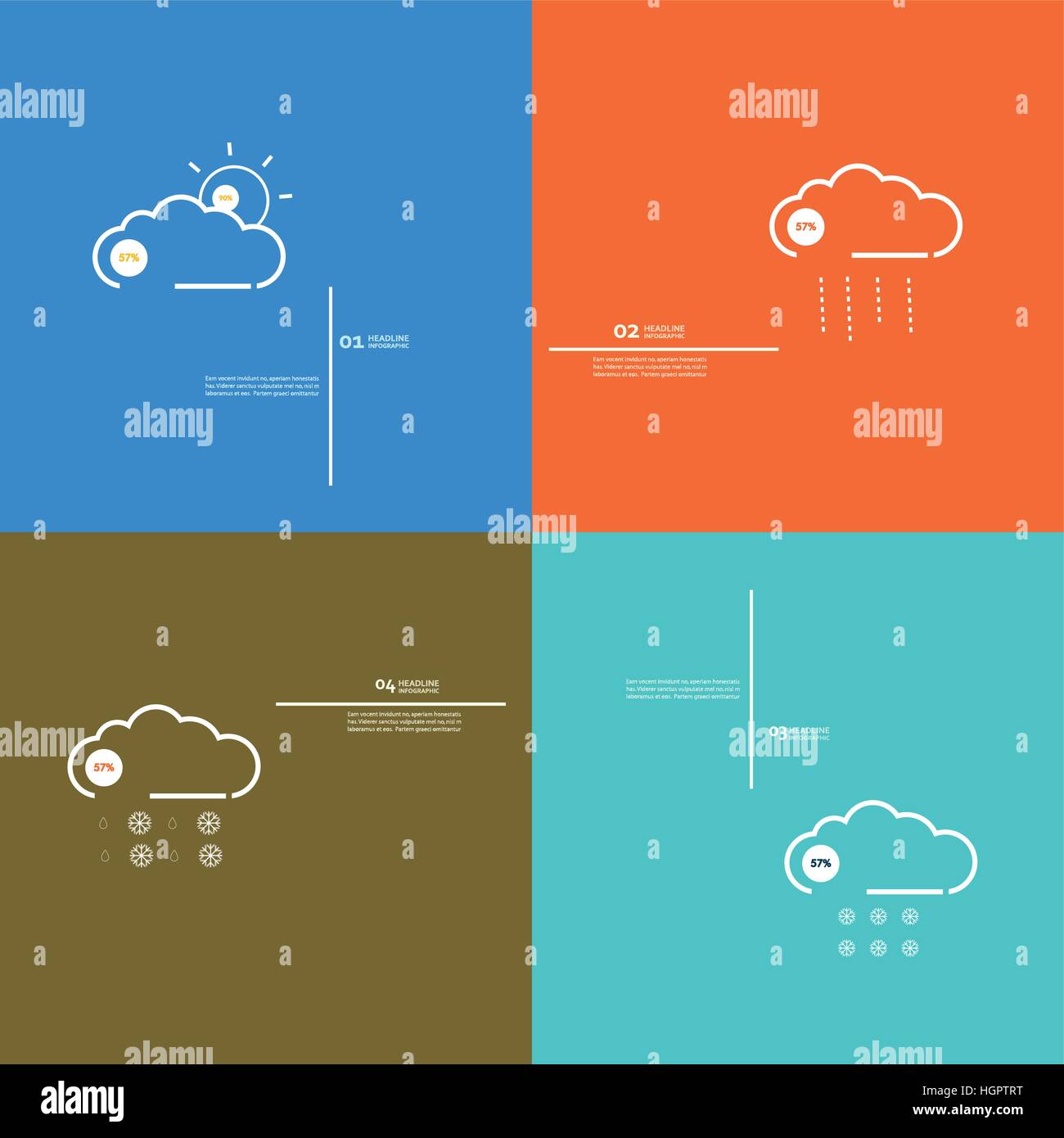 Set icons indicate weather clear, cloudy, rain, snow Stock Vector Image ...
