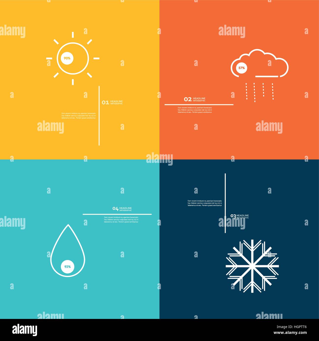 Icons indicate weather clear, cloudy, rain, snow Stock Vector Image & Art - Alamy
