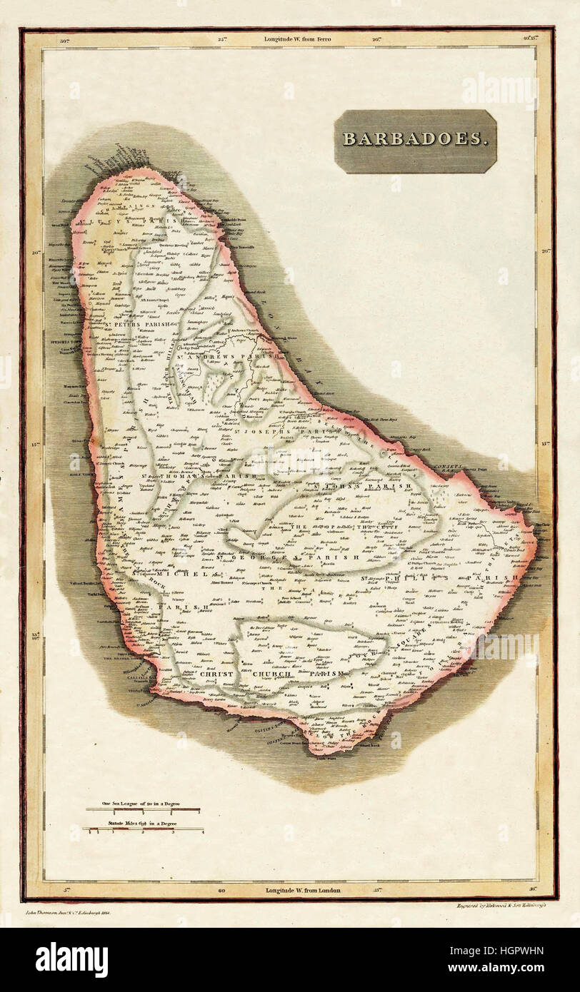 Map of barbados hi-res stock photography and images - Alamy