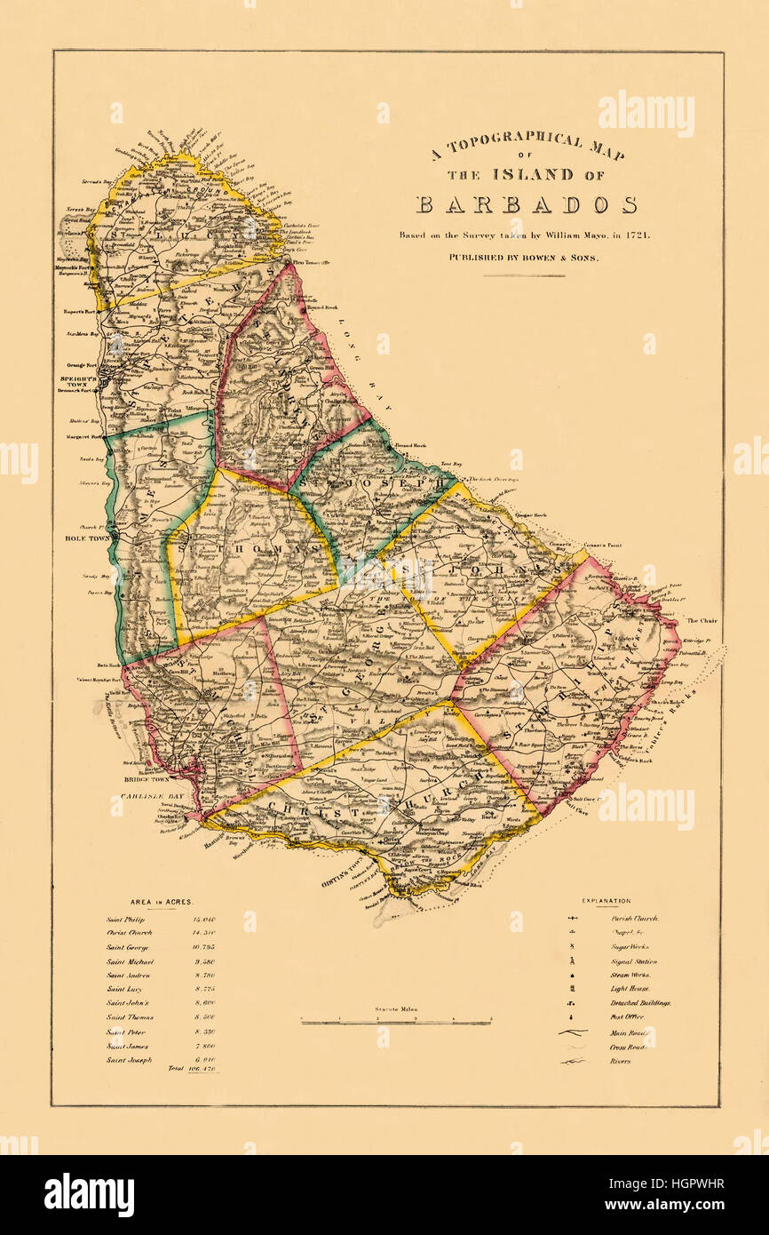 Map of barbados hi-res stock photography and images - Alamy