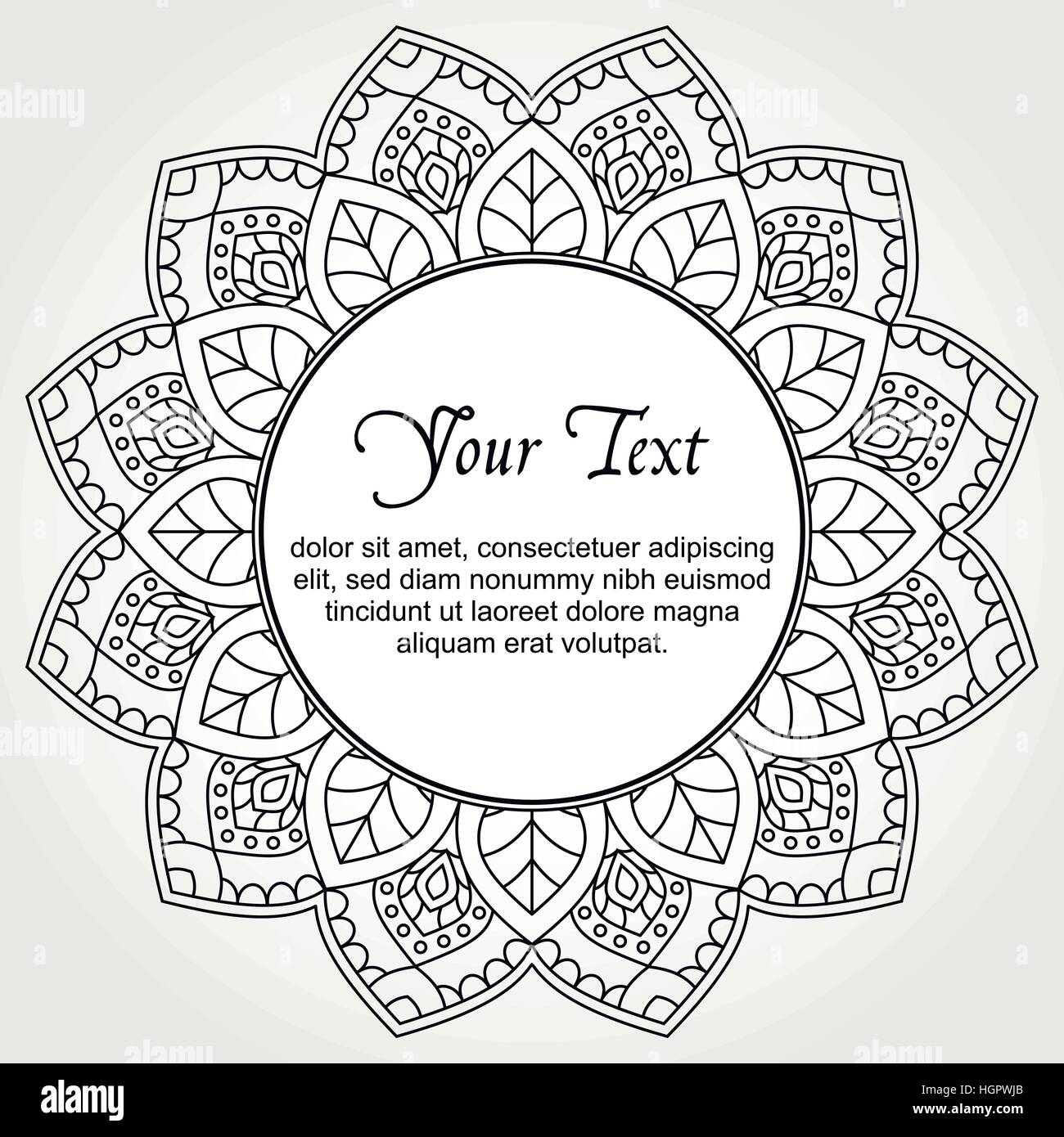 Mandala with text Stock Vector Image & Art - Alamy