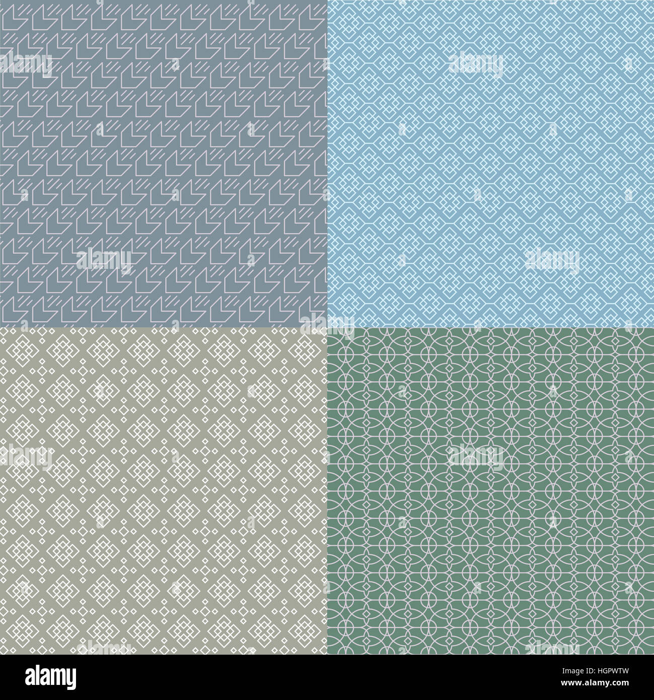 Four separate consecutive geometric patterns Stock Photo - Alamy