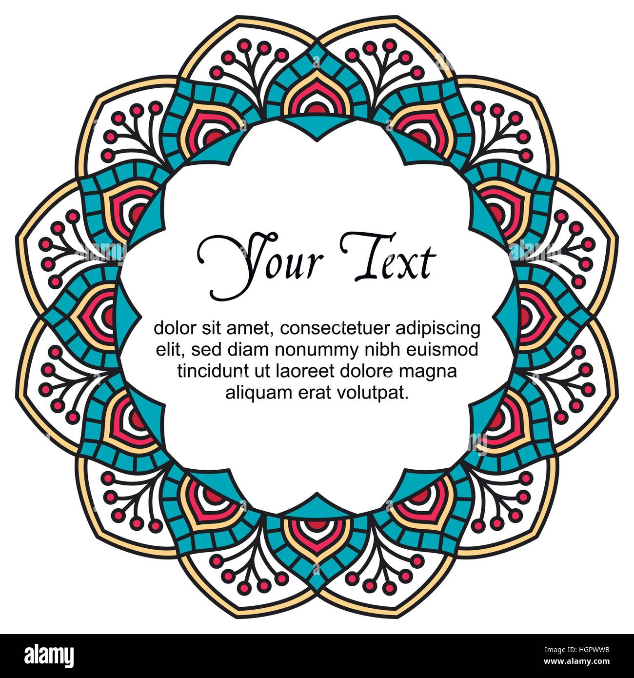 Mandala with text Stock Vector Image & Art - Alamy