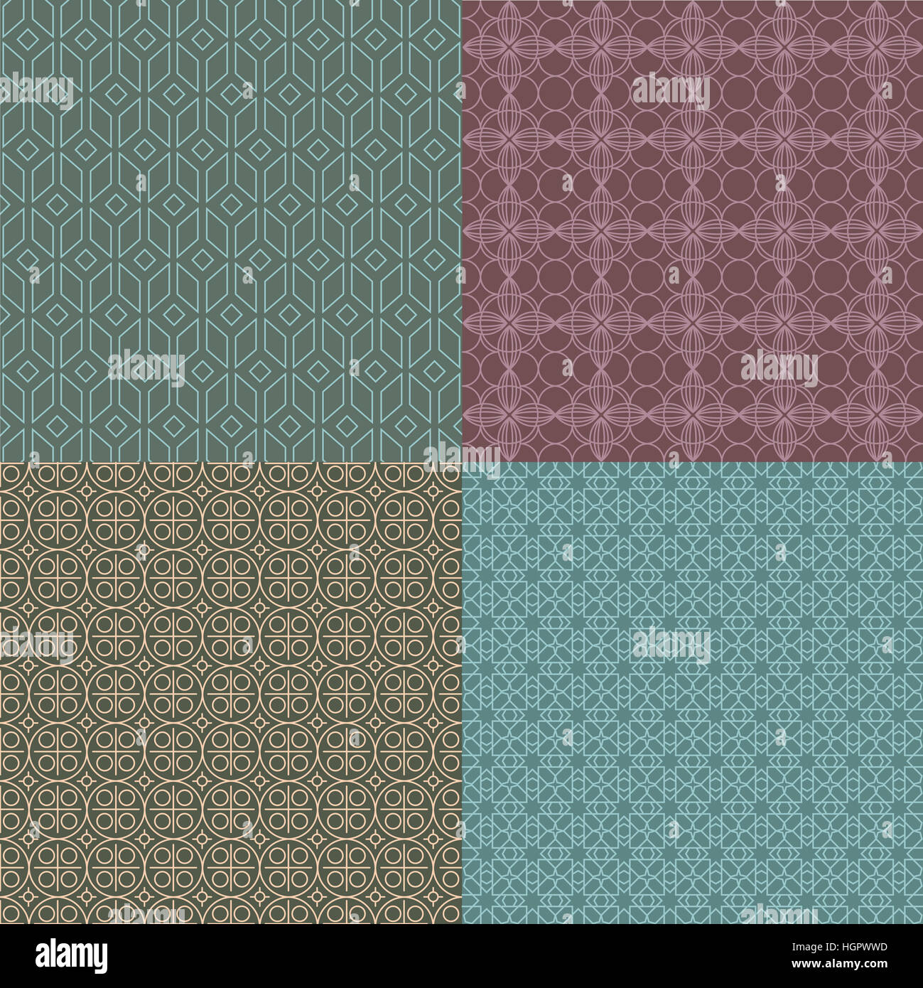 Four separate consecutive geometric patterns Stock Photo - Alamy