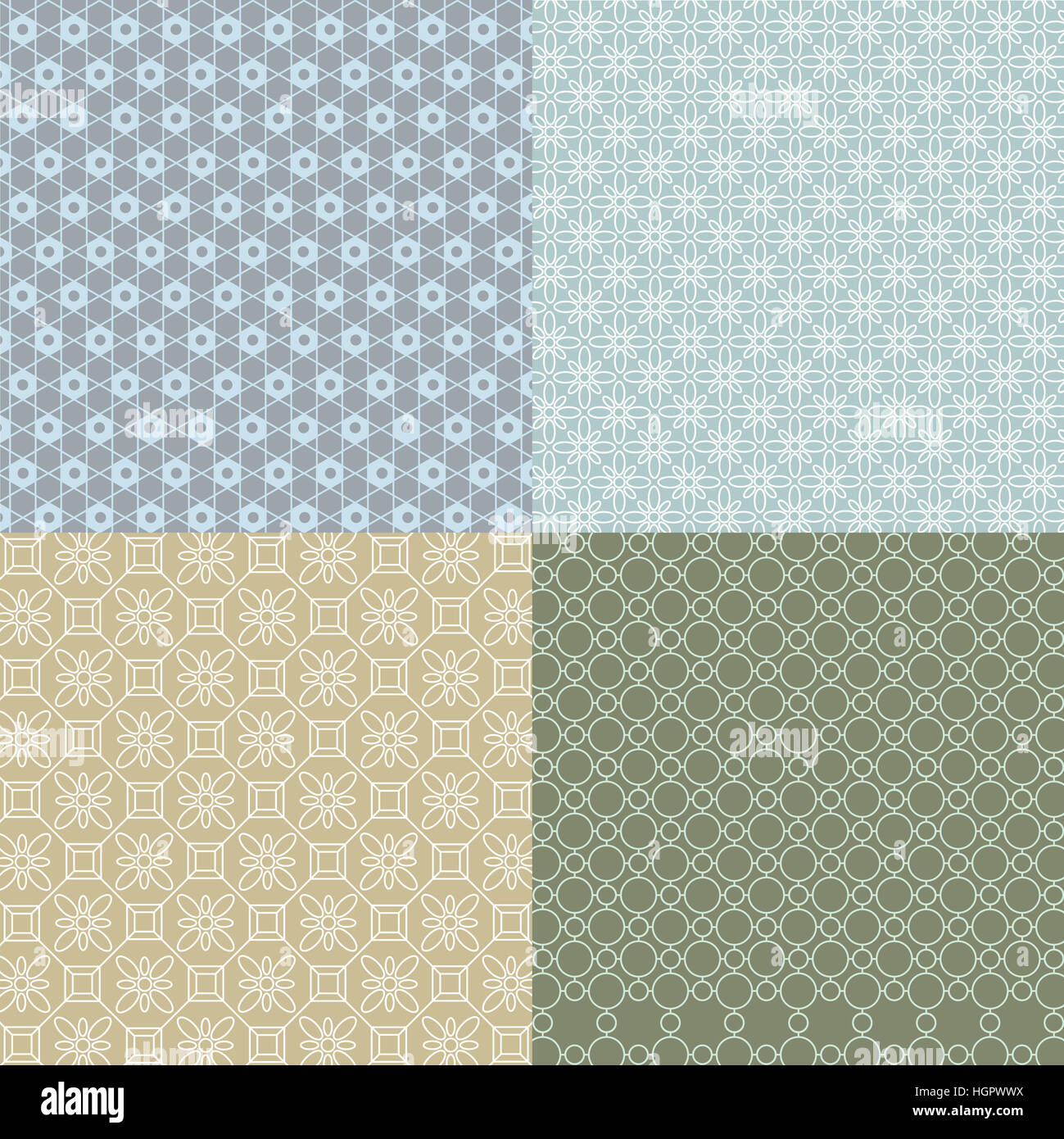 Four separate consecutive geometric patterns Stock Photo - Alamy