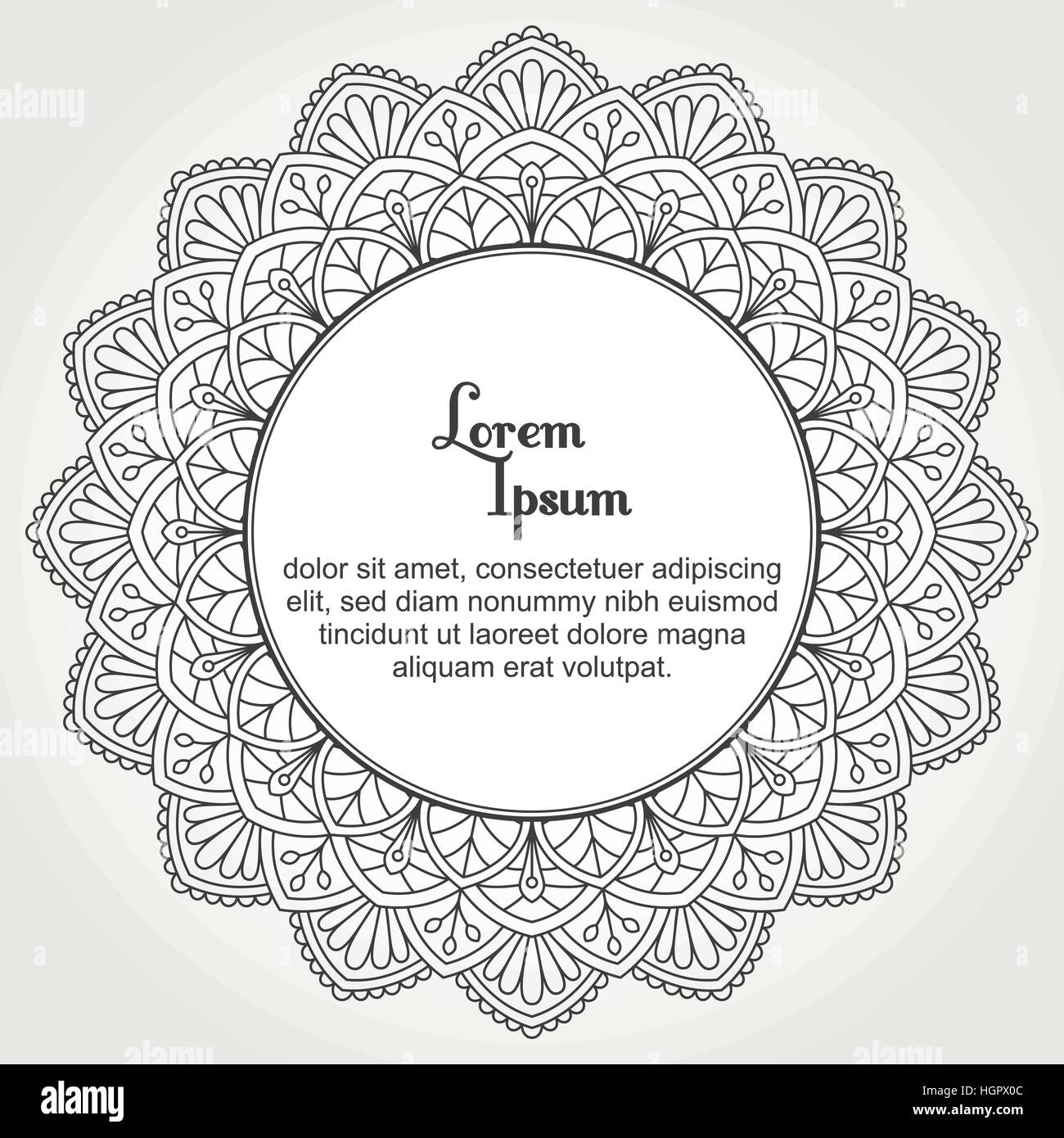 Oriental mandala frame border text Stock Vector Images - Alamy