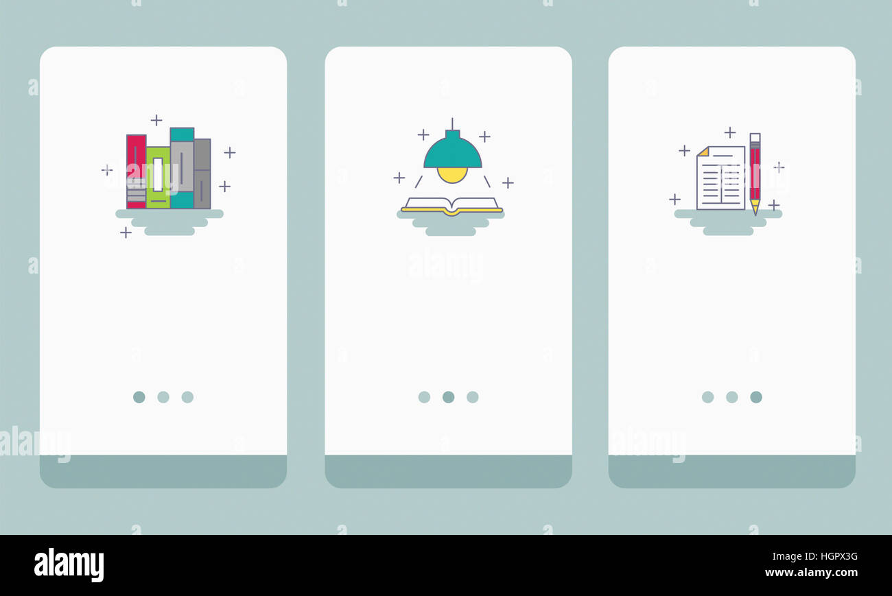 Learning line icon mobile hi-res stock photography and images - Alamy