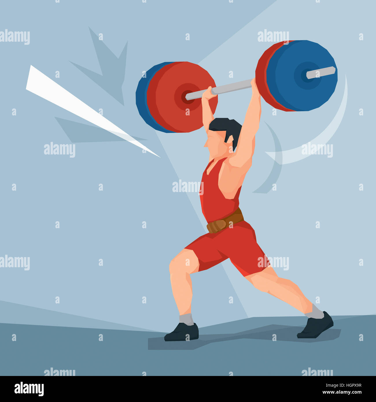 Side view of strong weightlifter in illustration Stock Photo - Alamy