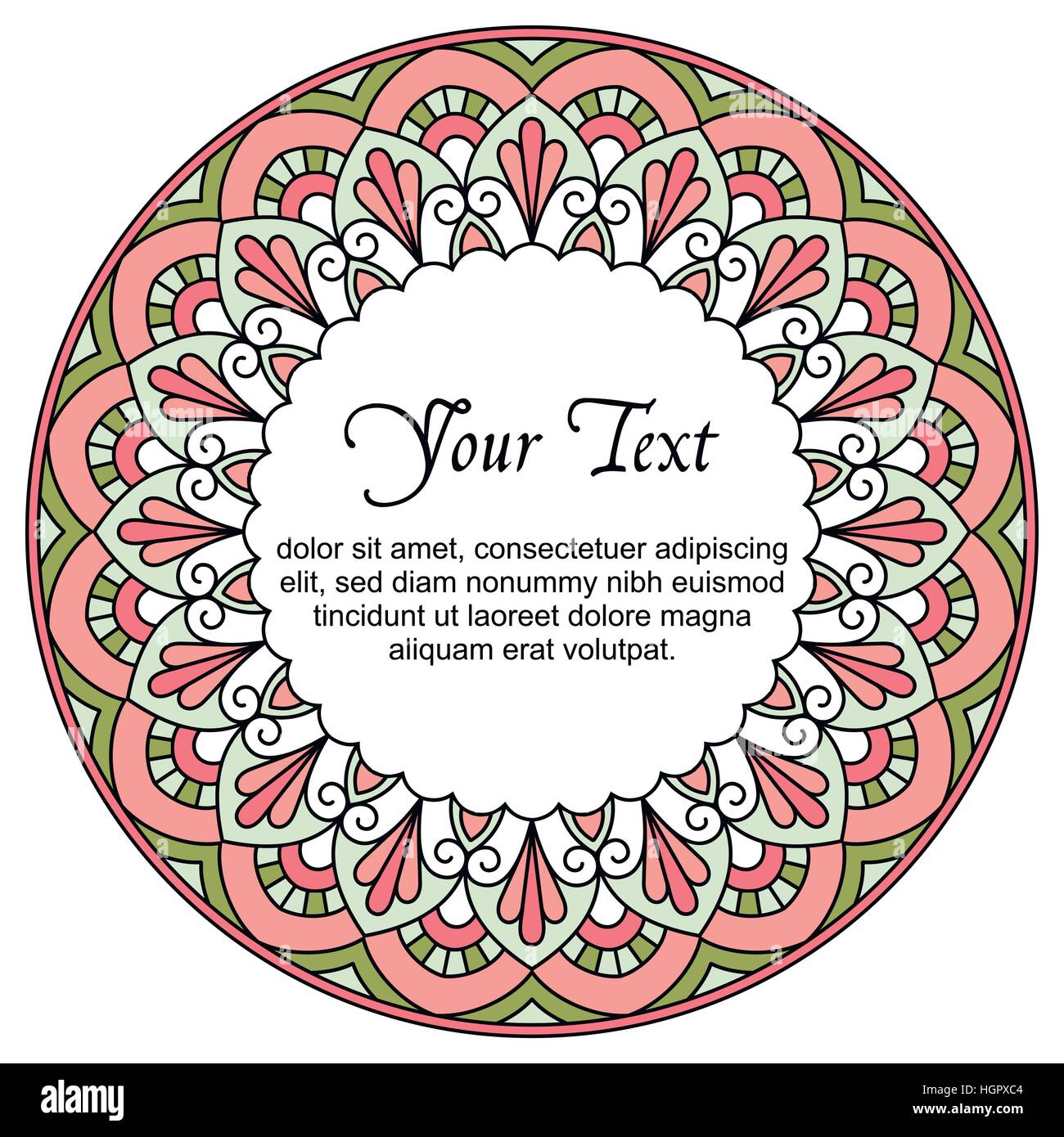 Mandala with text Stock Vector Image & Art - Alamy