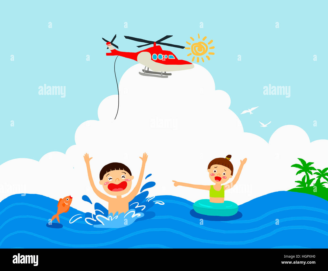 Campaign of waterplay security Stock Photo - Alamy