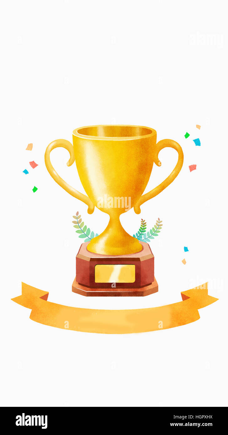 Trophy and ribbon Stock Photo - Alamy