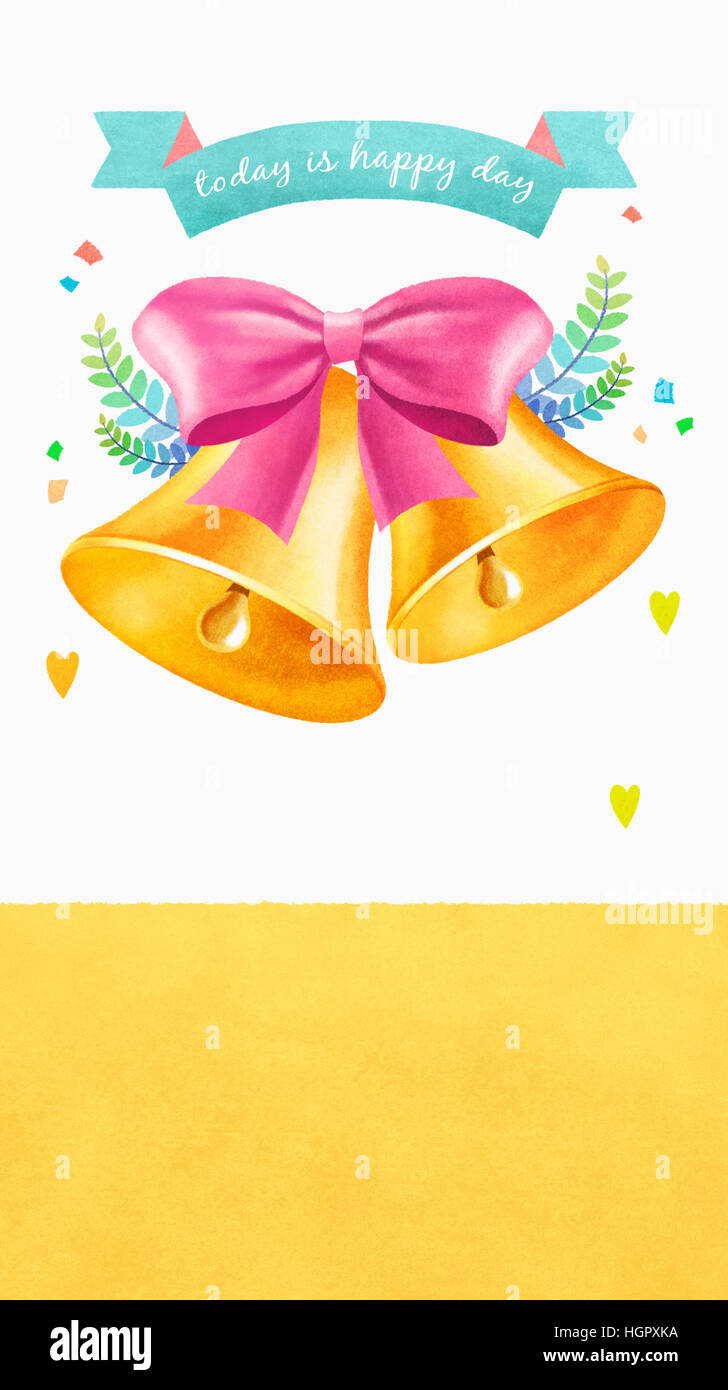 Bells with ribbon for wedding anniversary Stock Photo - Alamy