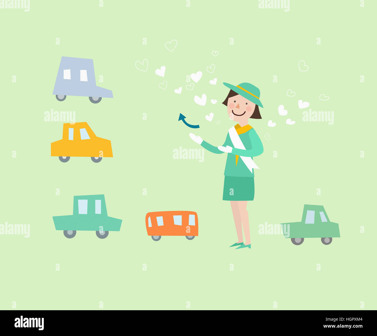 Smiling woman with working as park aid Stock Photo - Alamy