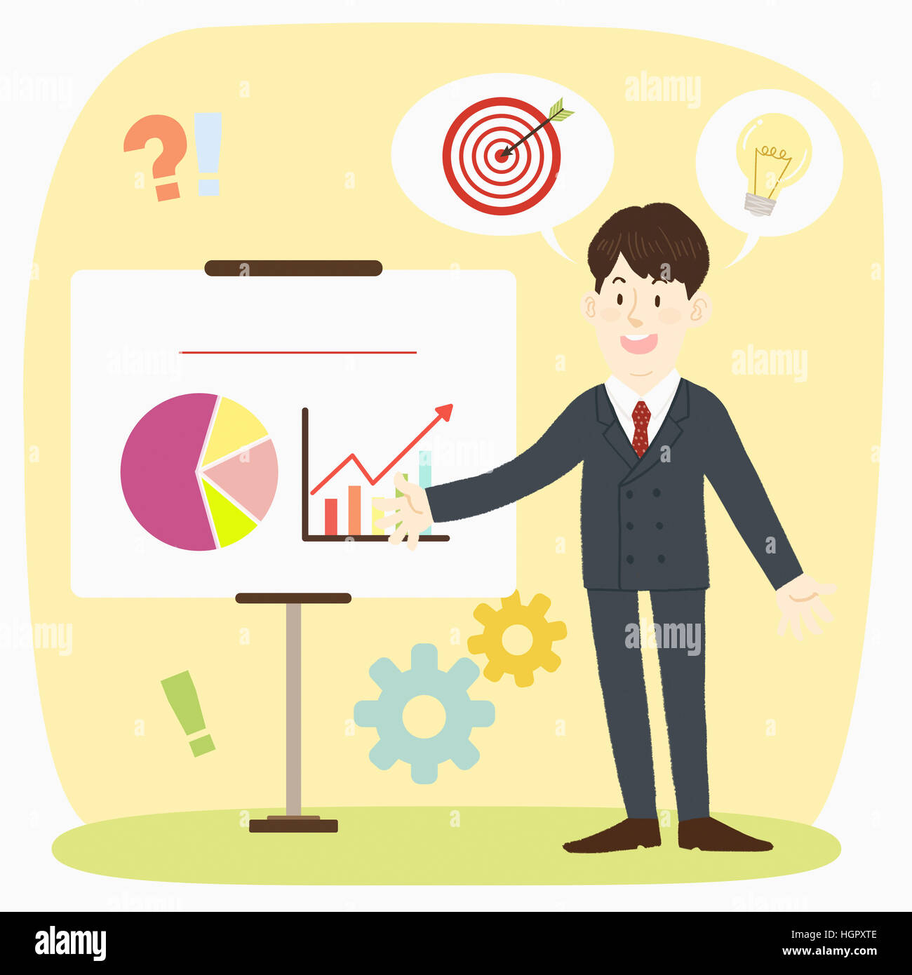 Smiling businessman having presentation Stock Photo - Alamy