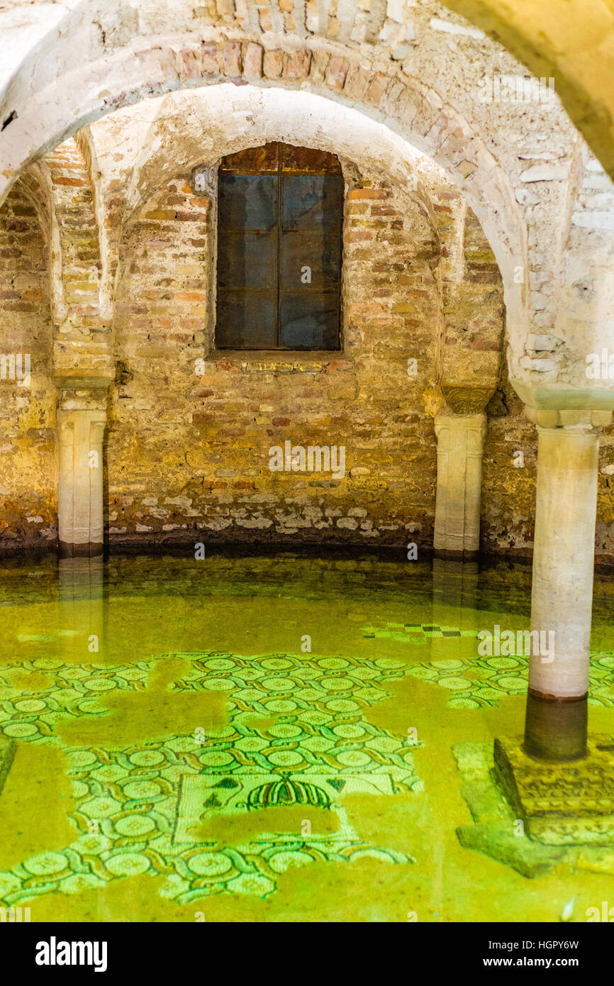ancient flooded crypt with floor mosaics in Italy Stock Photo - Alamy