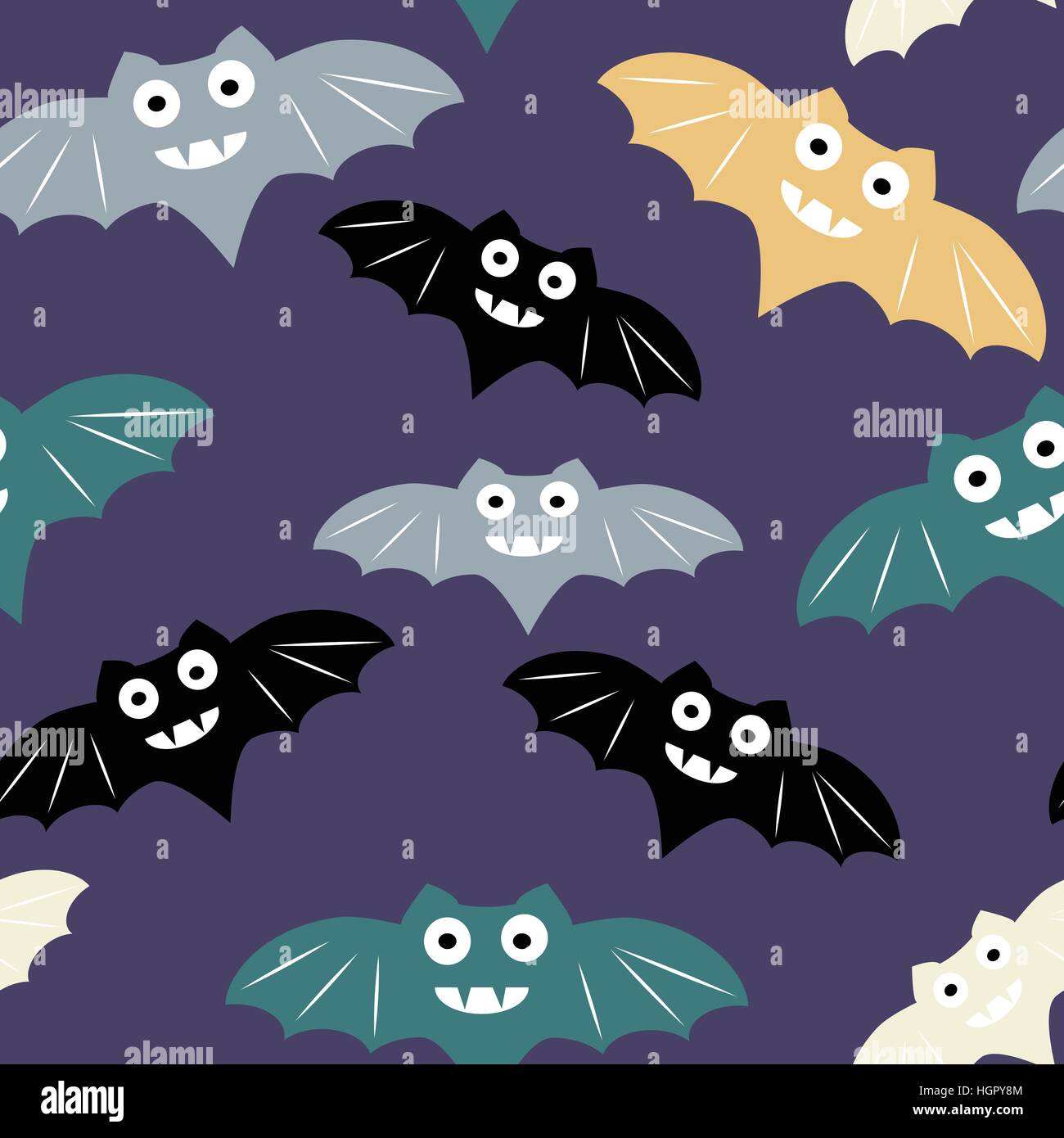 Halloween seamless pattern with colorul bat. Beautiful vector ...