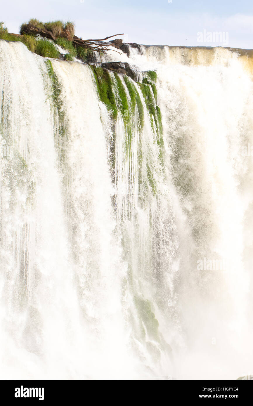 View of the Iguazu Iguacu) falls, the largest series of waterfalls on ...