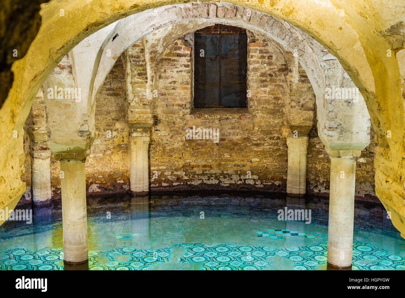 ancient flooded crypt with floor mosaics in Italy Stock Photo - Alamy