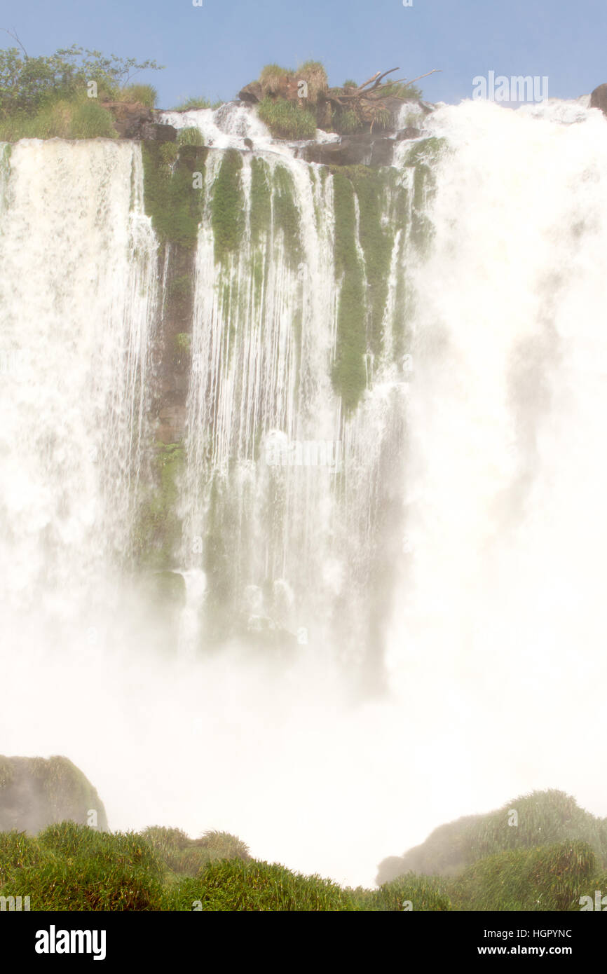 View of the Iguazu Iguacu) falls, the largest series of waterfalls on ...