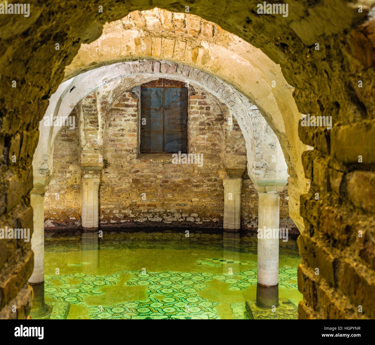 ancient flooded crypt with floor mosaics in Italy Stock Photo - Alamy