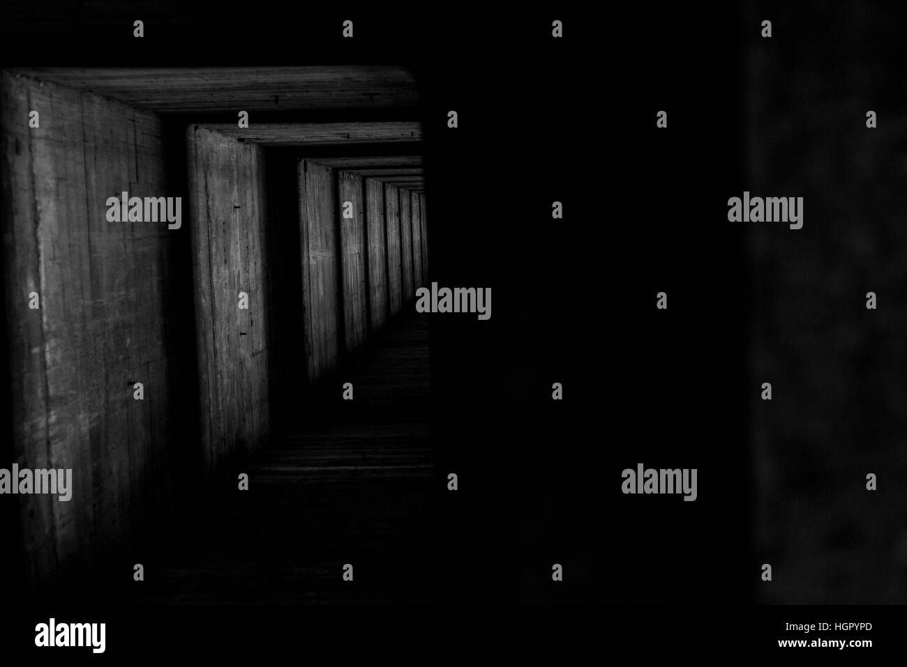 An image of the empty lift space of an uncompleted high rise building ...