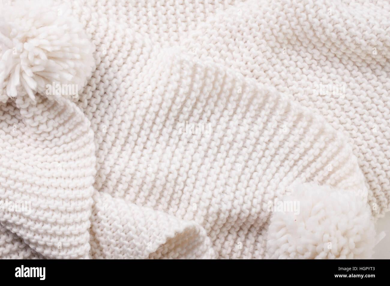Close up of white knitted fabric Stock Photo - Alamy
