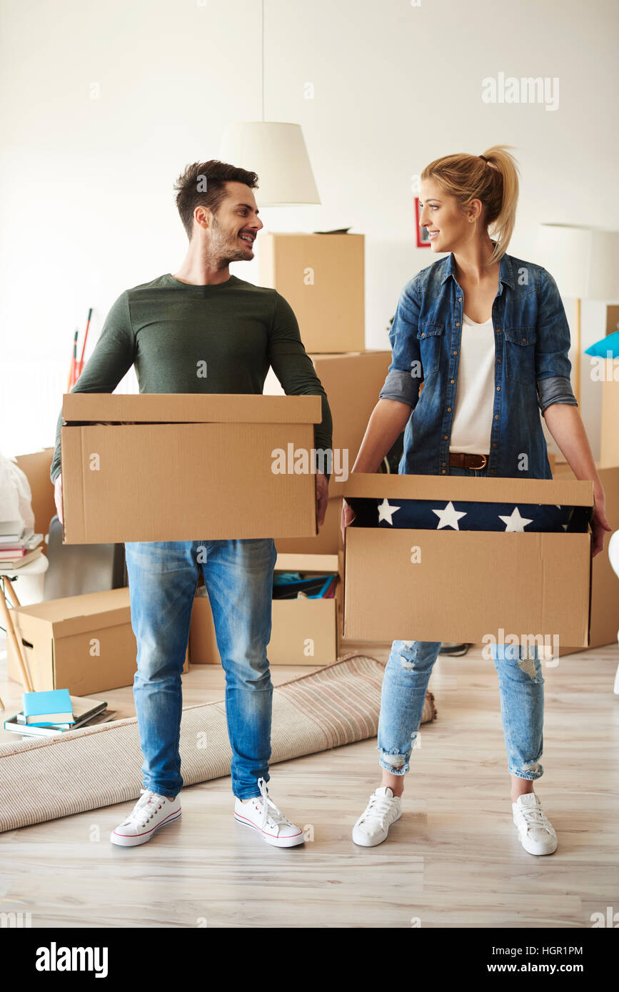 Couple building their new life Stock Photo - Alamy