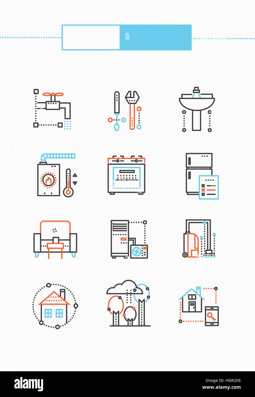 Various line icons Stock Photo - Alamy