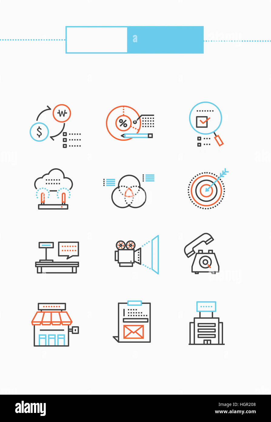 Various line icons Stock Photo - Alamy