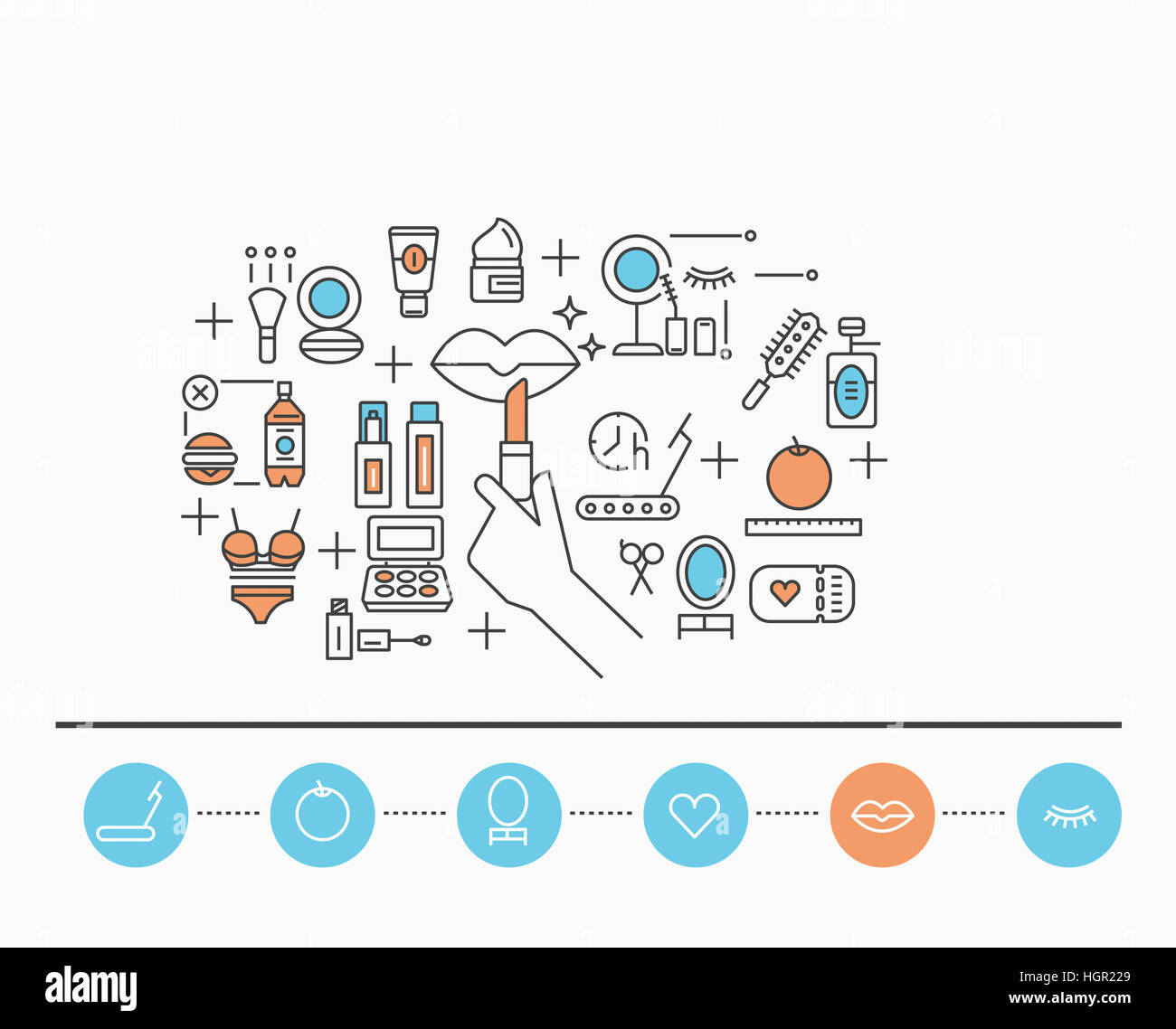 Round mirror line icon Cut Out Stock Images & Pictures - Alamy