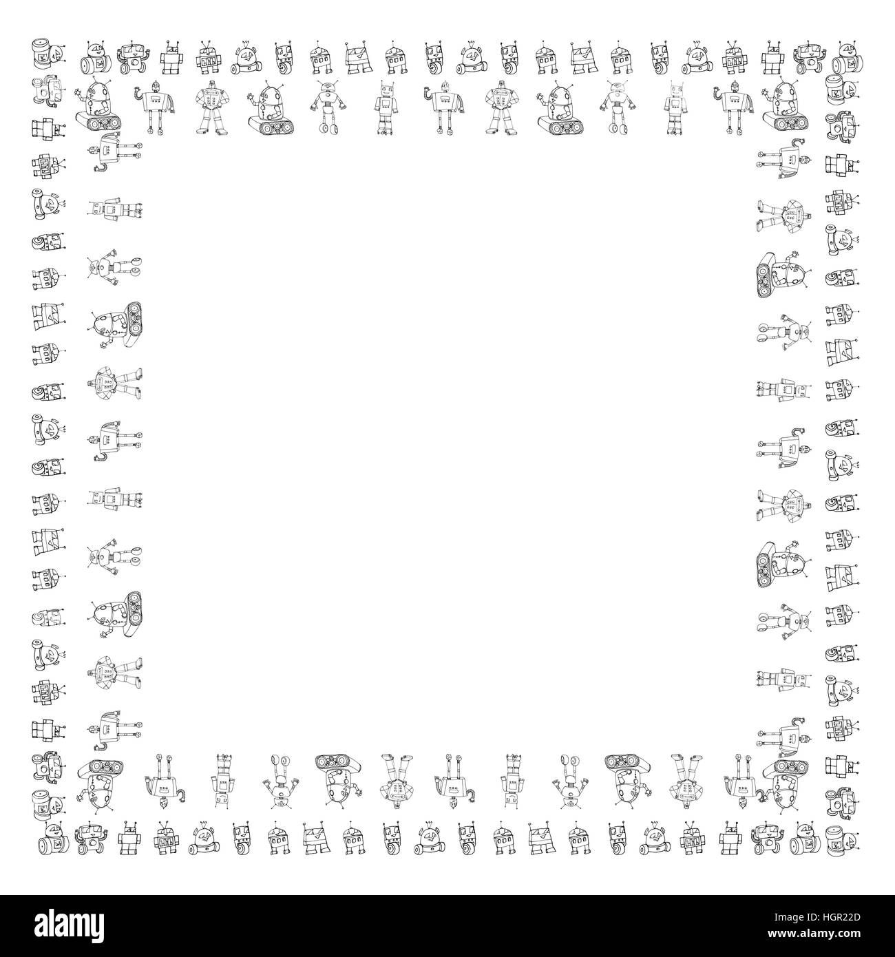 Robot doodle frame Stock Vector Image & Art - Alamy